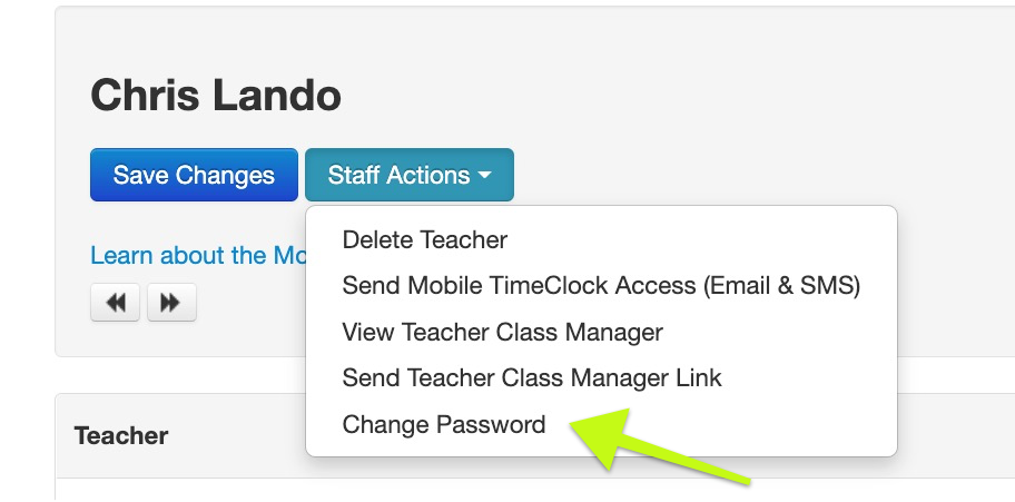 How do teachers access the Class Manager from the DanceStudio-Pro ...