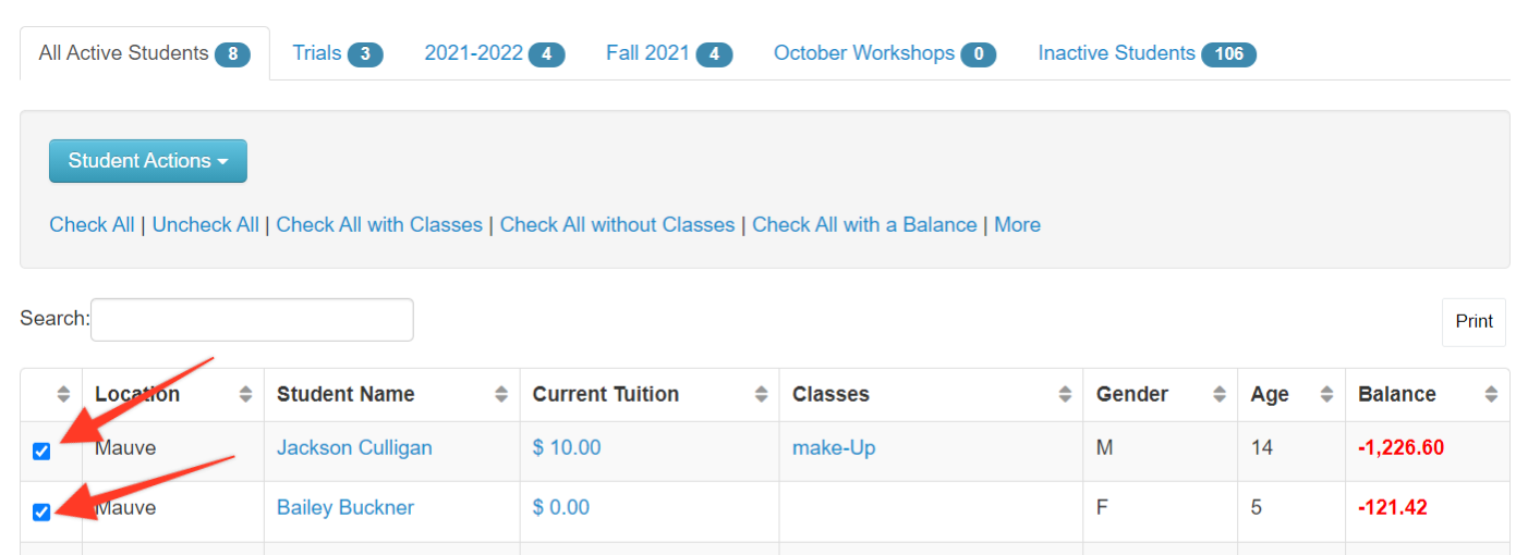 How Do I Delete A Bunch Of Students At One Time Dance Studio Pro