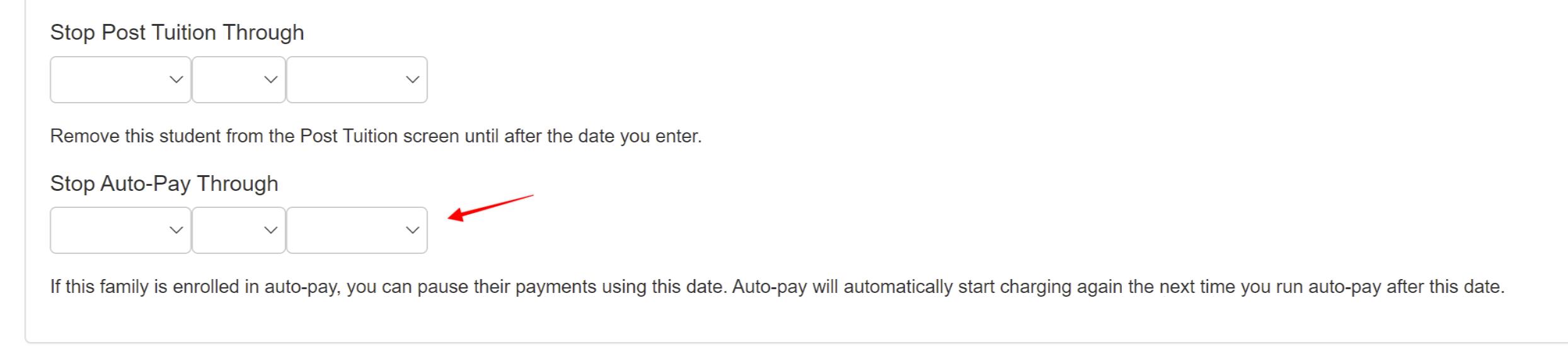 How can I stop the system from running Auto-Pay for a specific Student ...